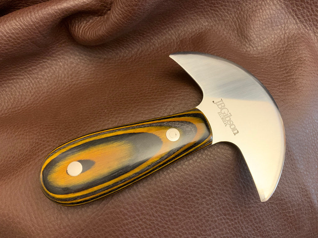 Gibson Drop Point Round or Head Knife for Leather – Gibson Leather